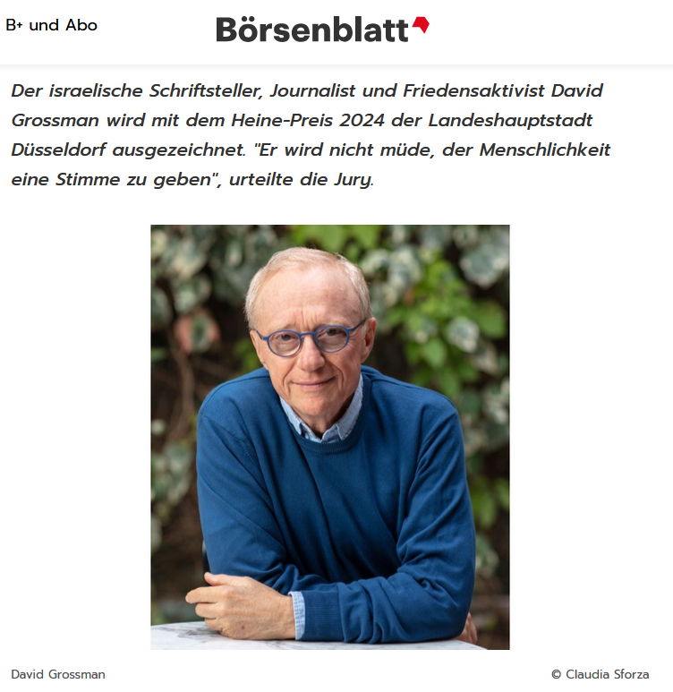 Heine-Preis 2024 an David Grossmann